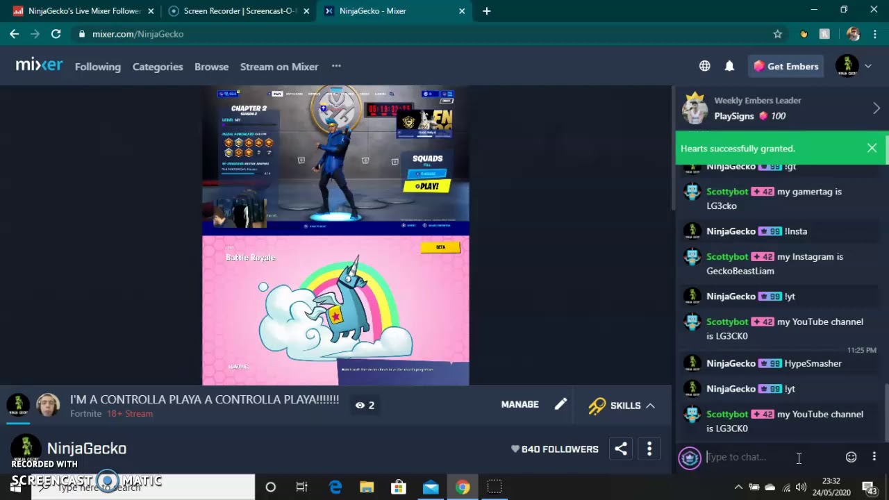 How to give yourself hearts on Mixer - YouTube