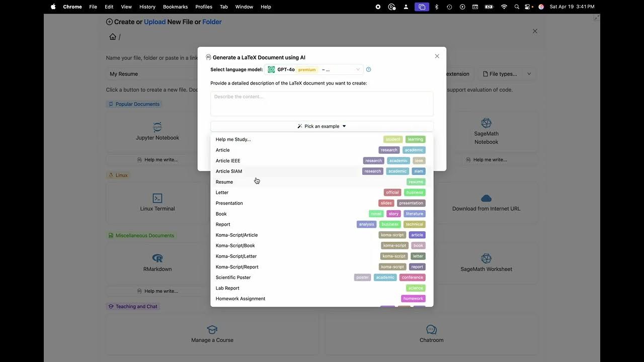 How to Generate Resumes in LaTeX Using CoCalc's AI Assistant - YouTube