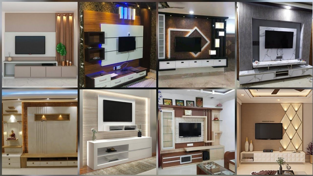 Stylish and creative wooden LCD wall unit designs | tv unit top designs ...