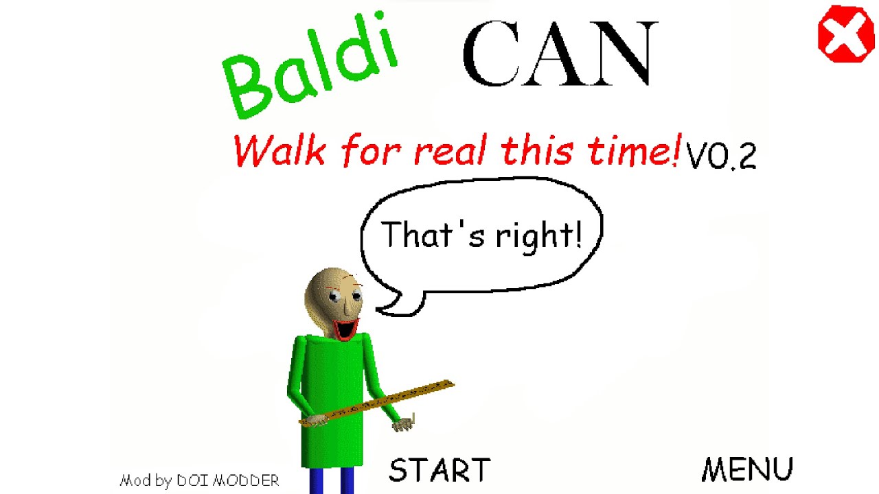 Baldi Can Walk For real this time. - Baldi's Basics Mod. - YouTube
