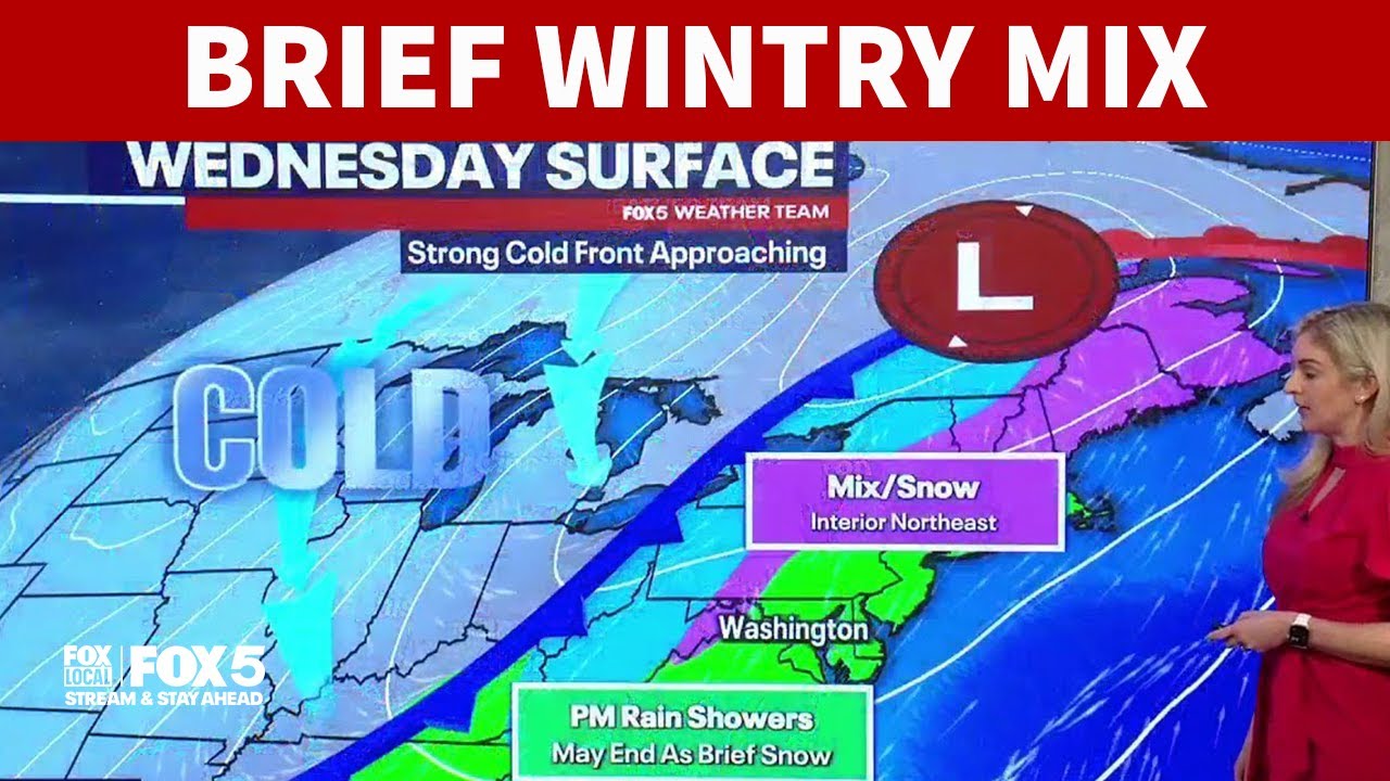 DC weather: Brief wintry mix, snow showers early Thursday morning - YouTube