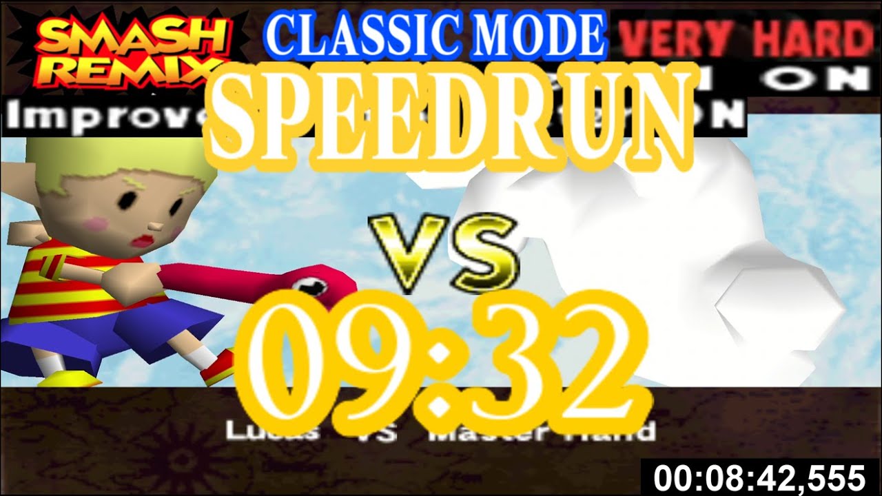Smash Remix - Classic Mode Speedrun with Lucas (VERY HARD) in 09:32 ...