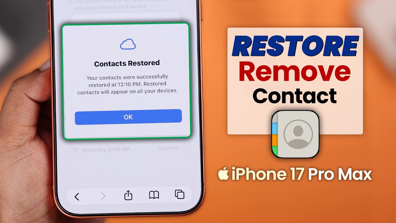 How to Recover Deleted Contacts from iPhone 17 Pro Max | Pro [Restore ...