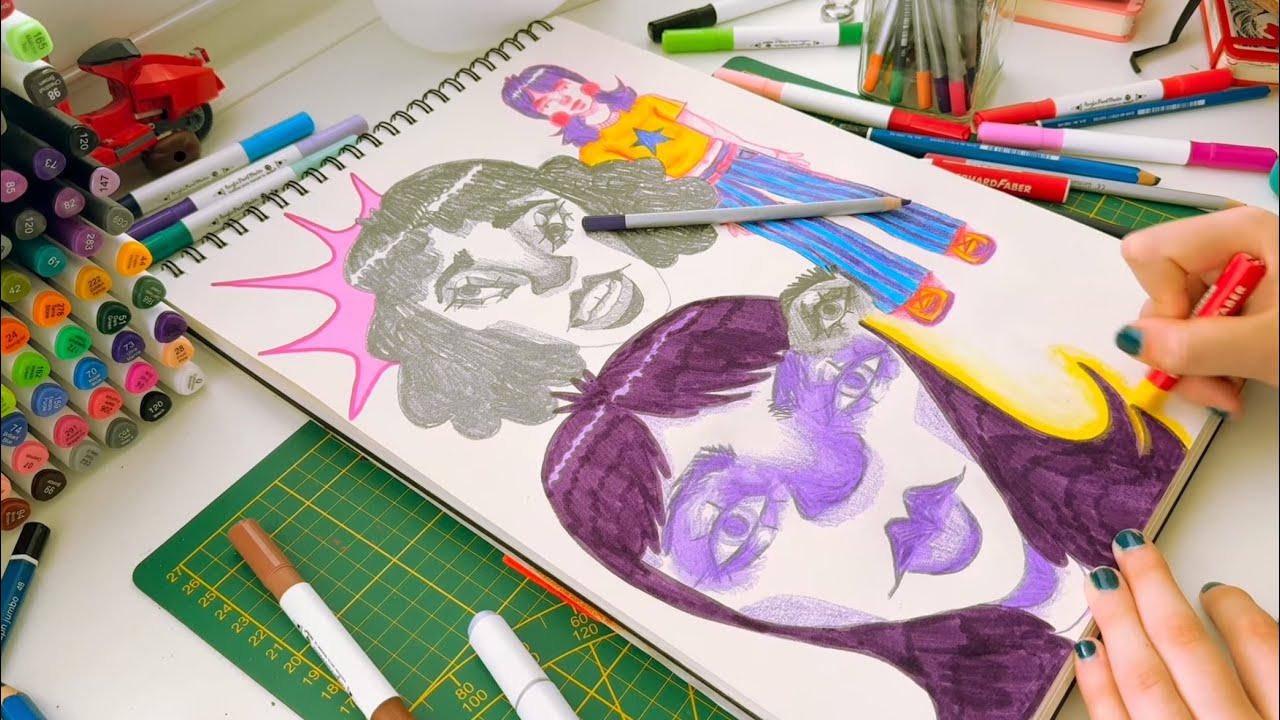 draw with me: real time satisfying sketching session ⭐️ - YouTube