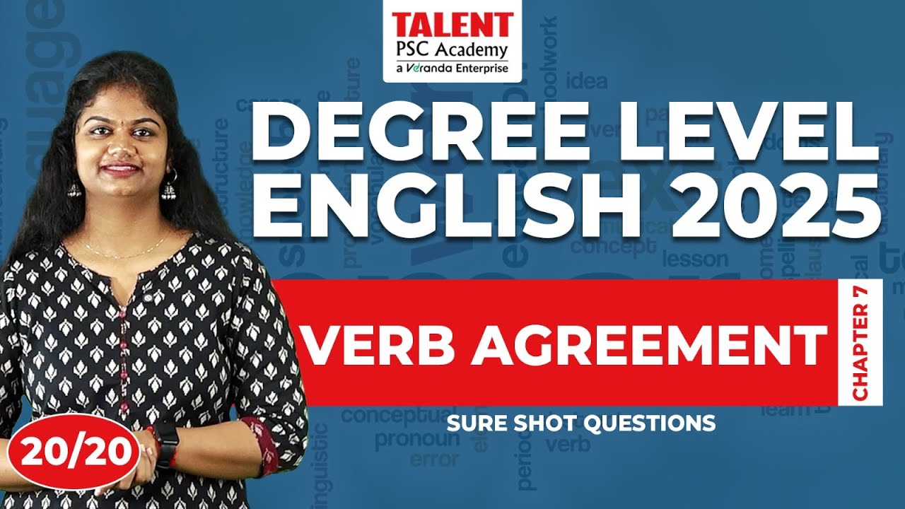DEGREE LEVEL ENGLISH | CHAPTER 7 - VERB AGREEMENT | SURE SHOT QUESTIONS ...