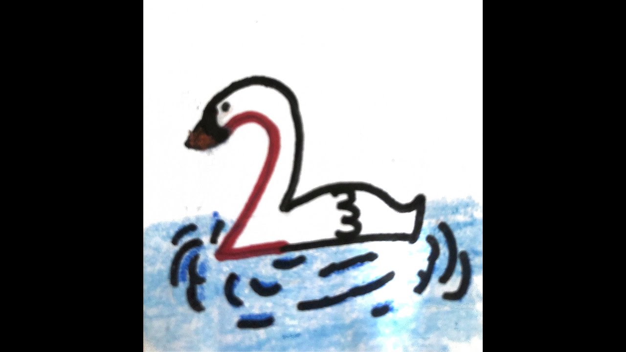 How to make a swan with the number 2 - YouTube