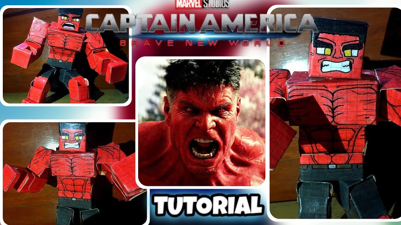 Cómo hacer a RED HULK Papercraft MINECRAFT figura Articulable de ...