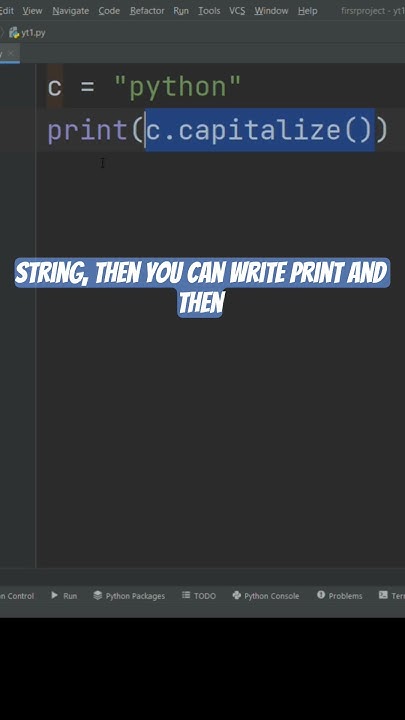 Capatalize function python tutorial #pythonforbeginners #pythontutorial - YouTube