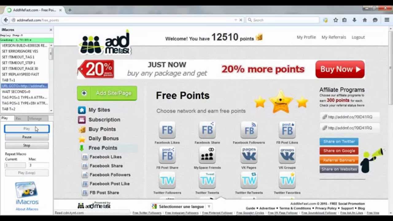addmefast bot imacros 2015 - YouTube
