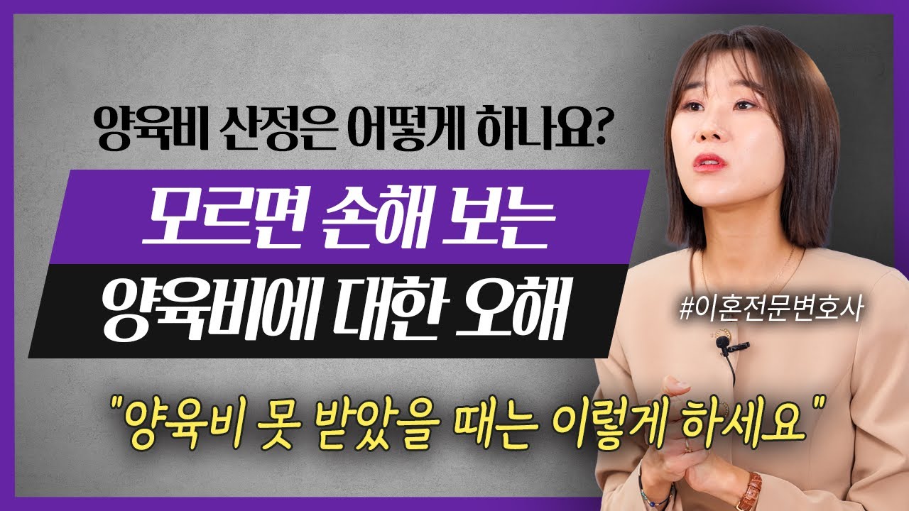이혼소송 양육비의 모든 것 양육비 산정 기준표부터 미지급 양육비 받아내는 방법까지 이혼전문 양나래 변호사 Youtube