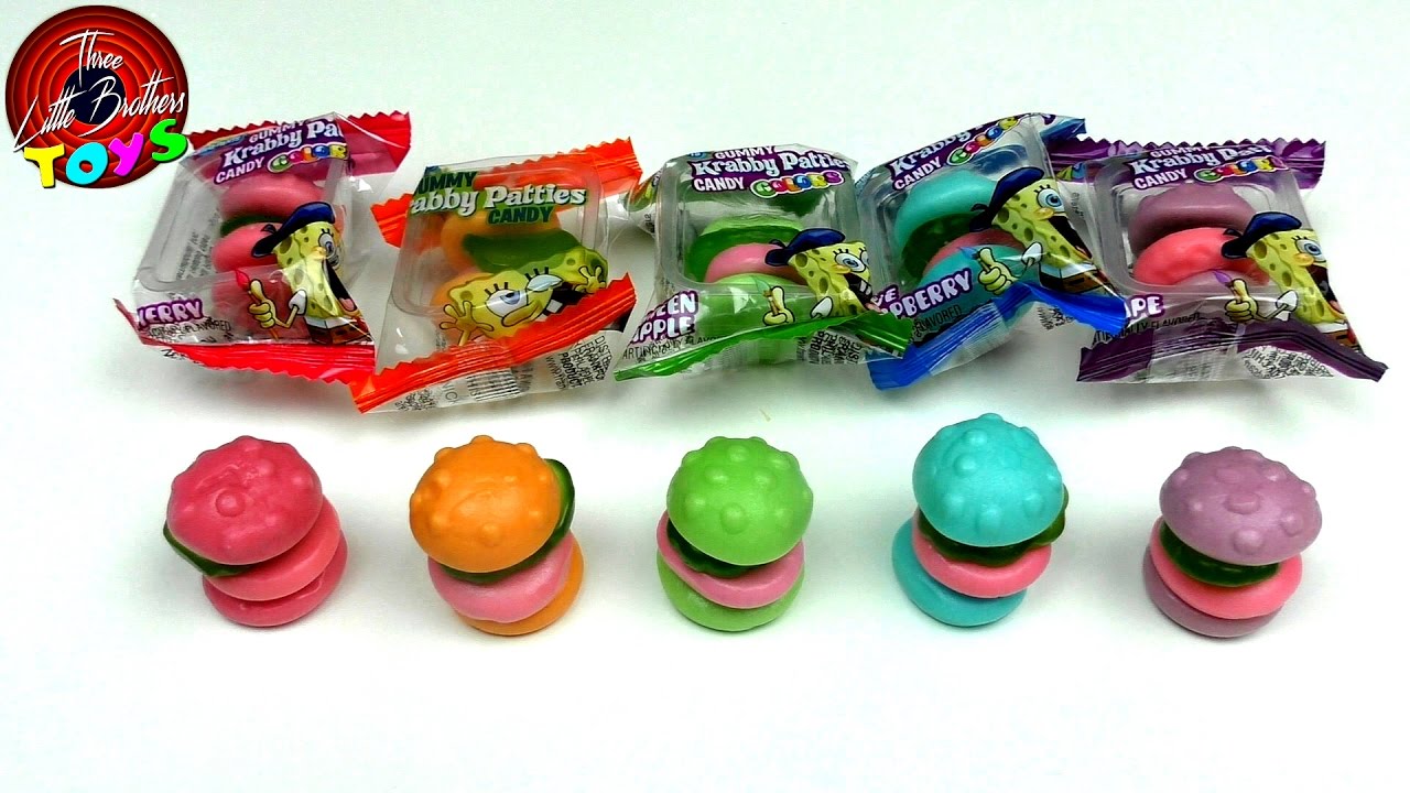 Spongebob Squarepants Candy Gummy Krabby Patties Colors GAMBURGER - YouTube