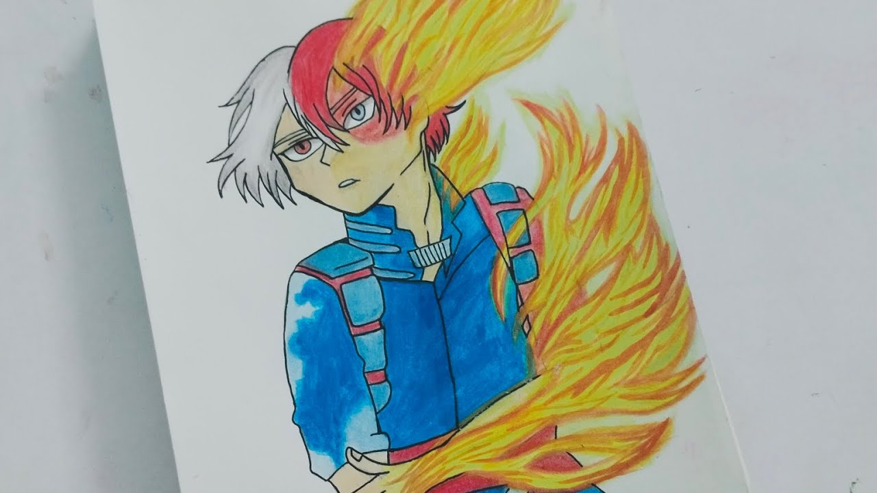 Todoroki Shoto Epic Drawing ️🔥||step by step painting #myheroacademia # ...