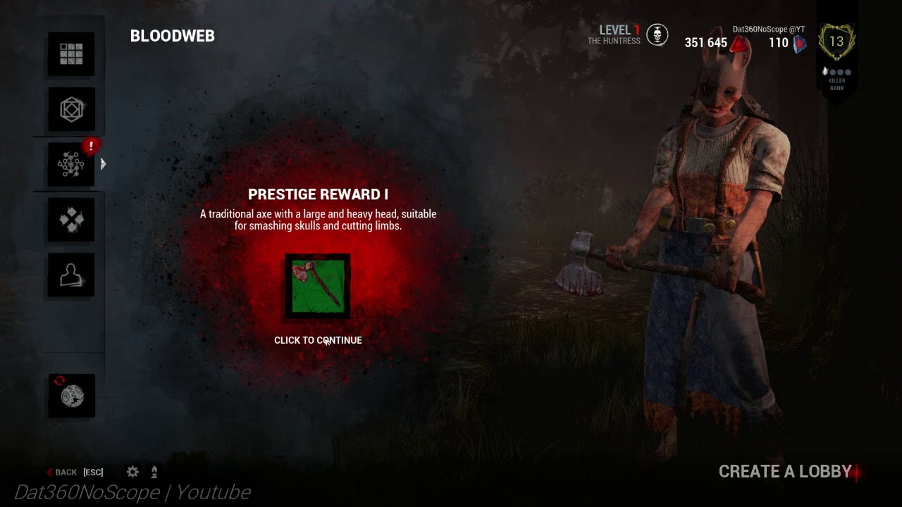 Dead By Daylight | Prestige Killer Reset (The Huntress #1) - YouTube