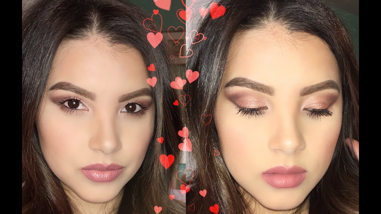 Romantic Valentine's Day Glam Makeup Look - YouTube