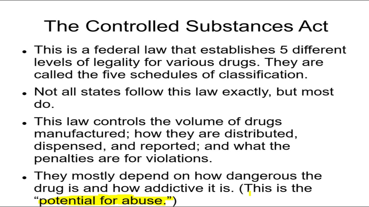 Forensics 12a2, Legality and Evidence of Drugs 1 Drug Legalities, The ...