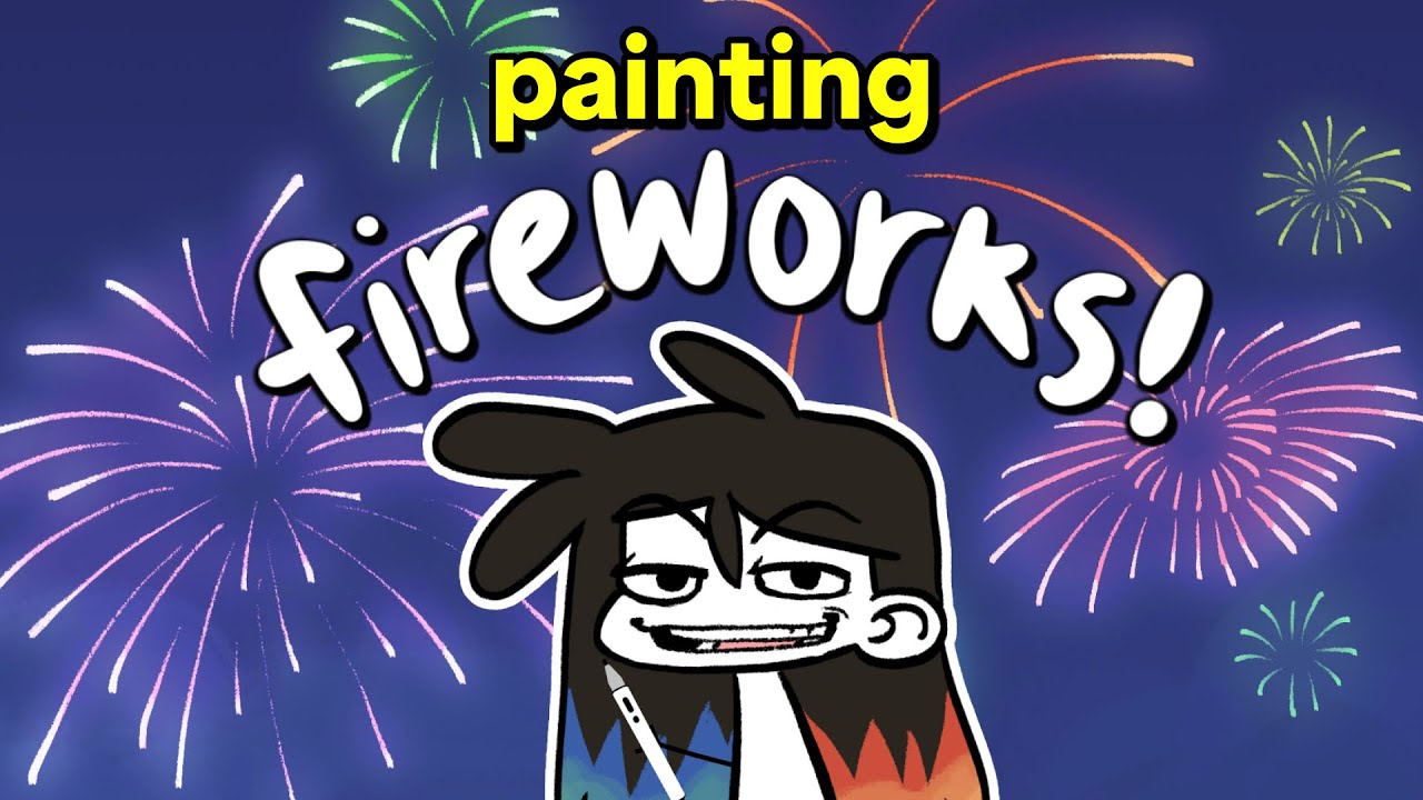 How to Draw FIREWORKS 🧨 Digital Art Process - YouTube