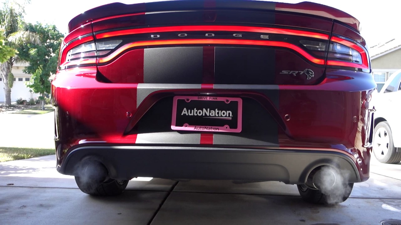 2017 Dodge Charger Hellcat - Cold Start after a foam wash - YouTube