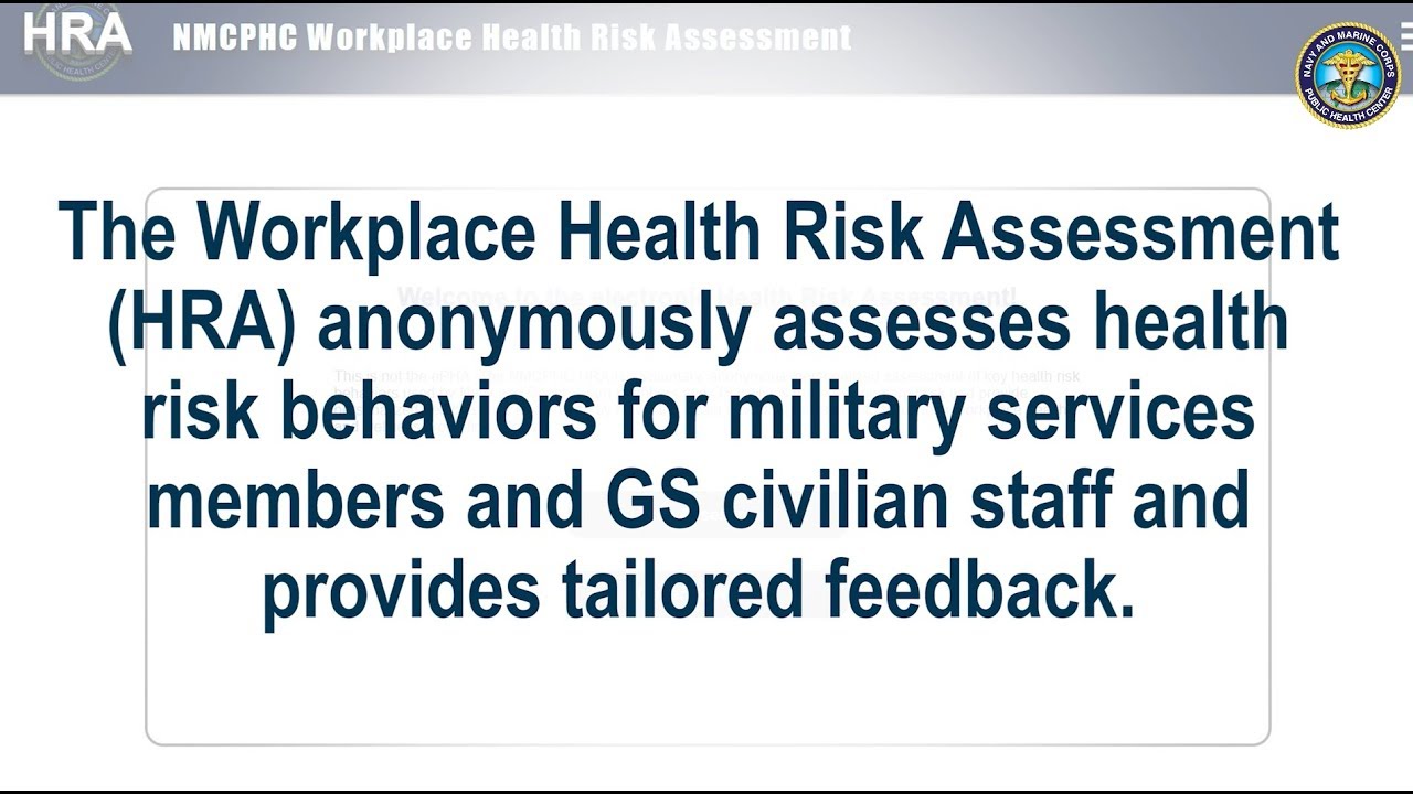NMCPHC Workplace Health Risk Assessment (HRA) – What You Need to Know ...
