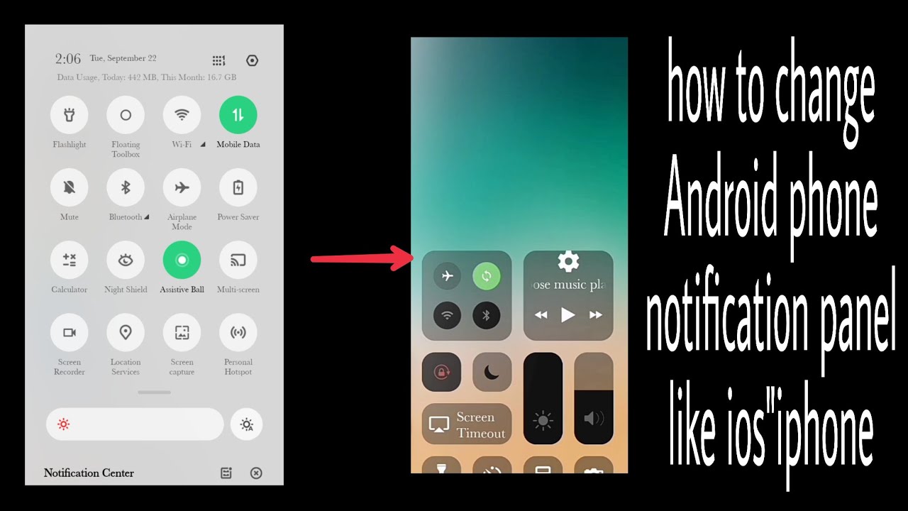 #How to change Android phone notification panel like ios"iphone - YouTube