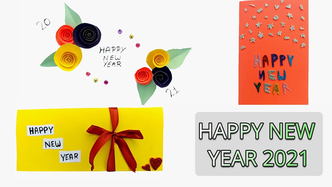 How to make Greeting cards for new year | Happy new year greeting cards ...