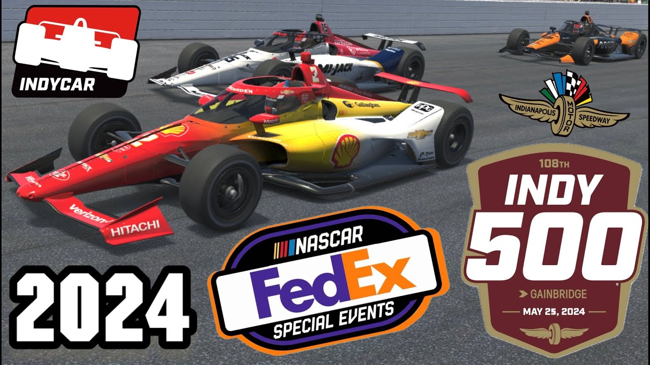 2024 INDIANAPOLIS 500 LIVE | NASCAR iRacing FedEx Special Events - YouTube