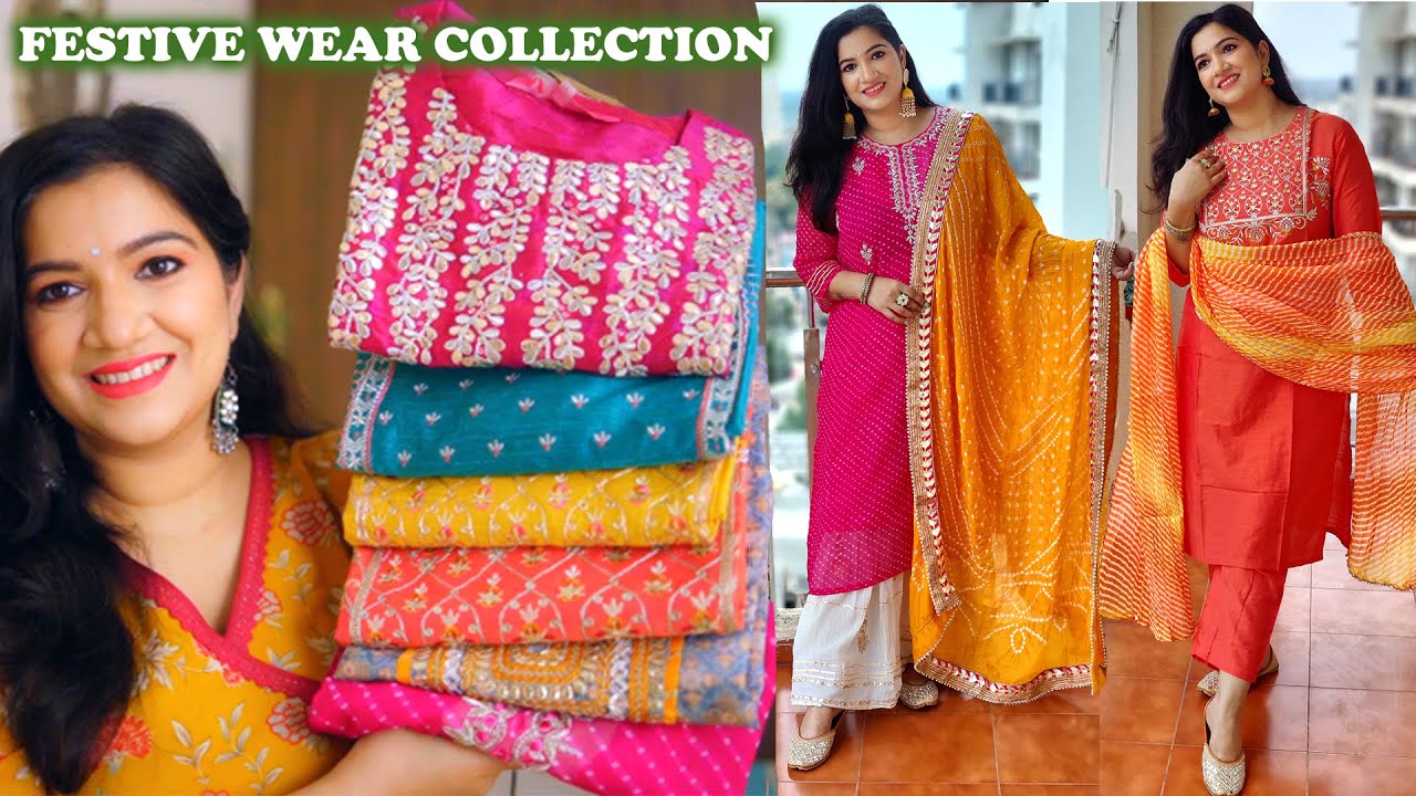 EMBROIDERED FESTIVE WEAR COLLECTION/BRANDED FESTIVE WEAR KURTI AND ...