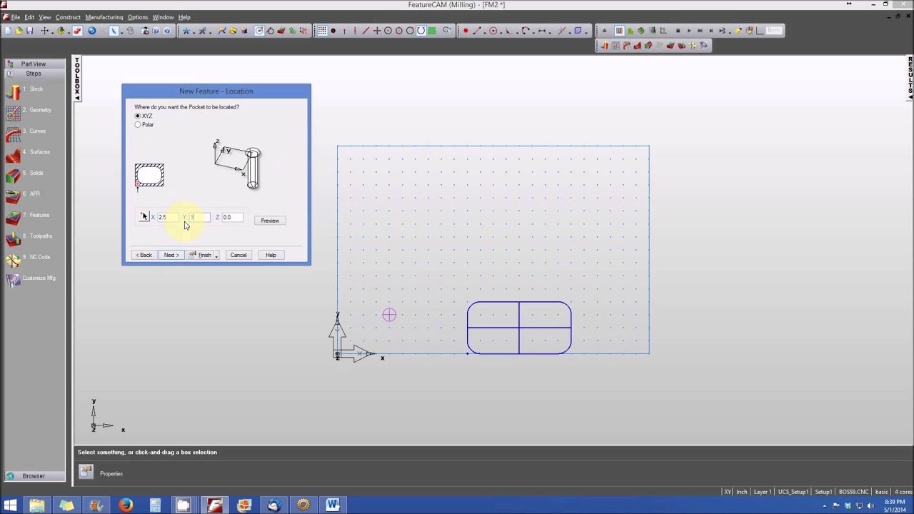 Features from Dimensions in FeatureCAM - YouTube