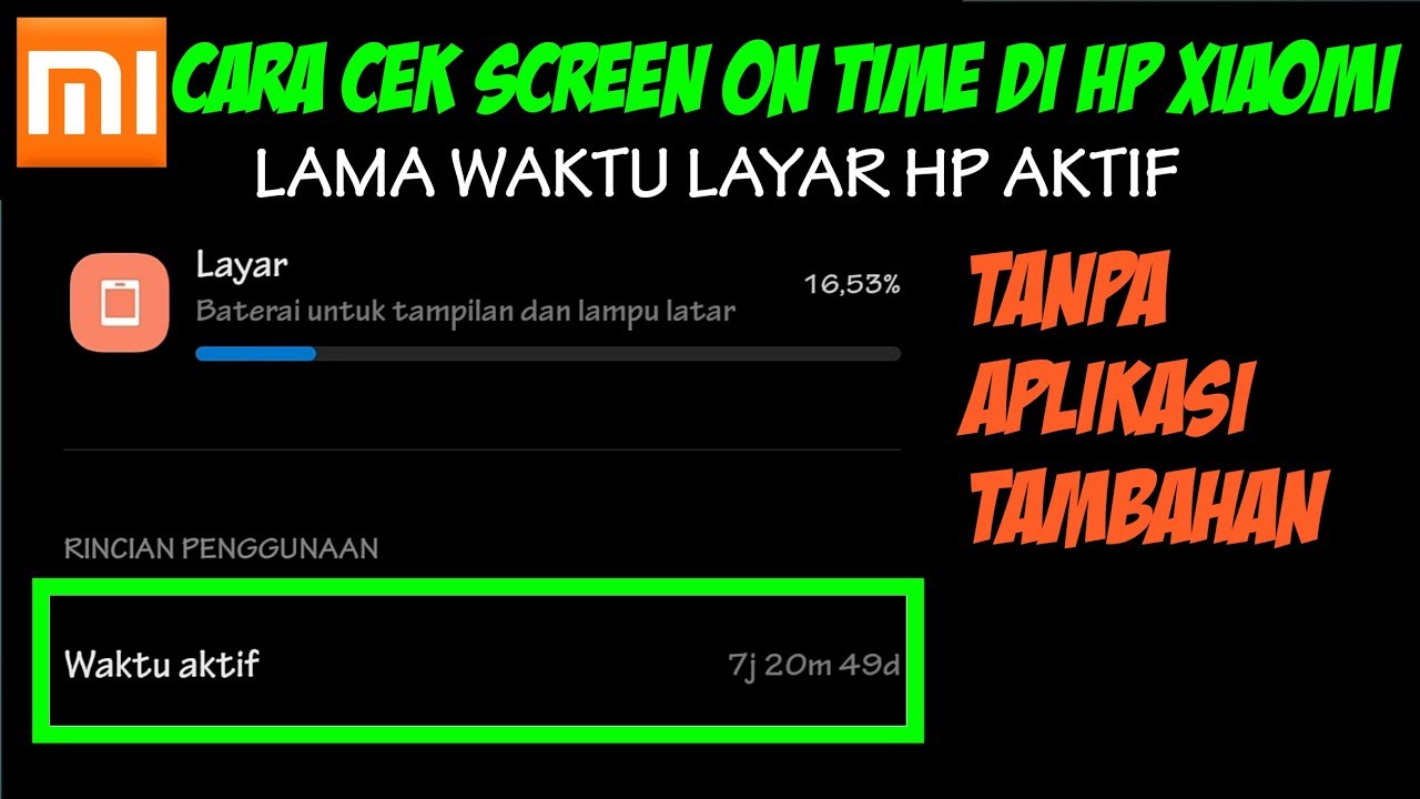 Cara cek screen on time di hp Xiaomi/Redmi - YouTube