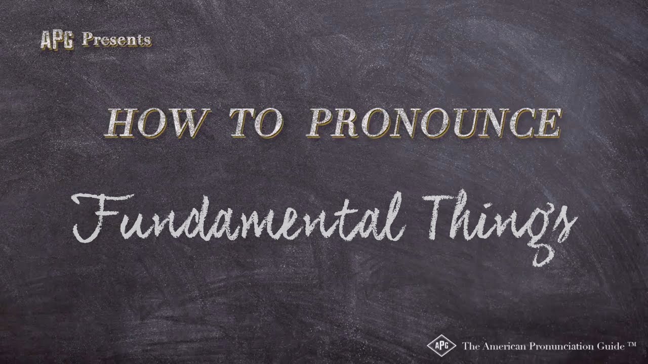How to Pronounce Fundamental Things (Real Life Examples!) - YouTube