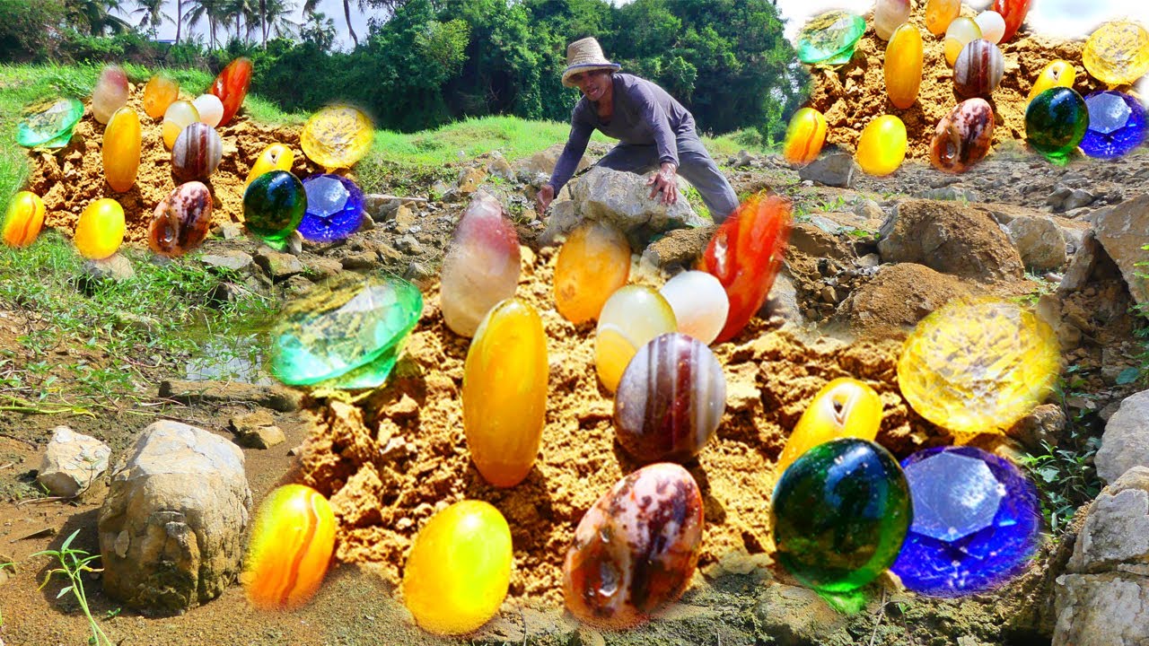 Great gem mining process. I found the perfect colored crystals ...