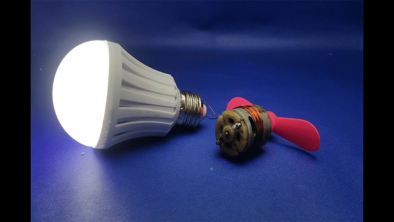 Free energy electricity with fan - energy generator light bulb by motor ...