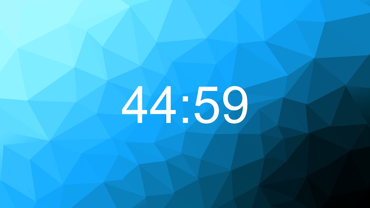 45 minute Silent Timer - countdown - blue polygon background - YouTube