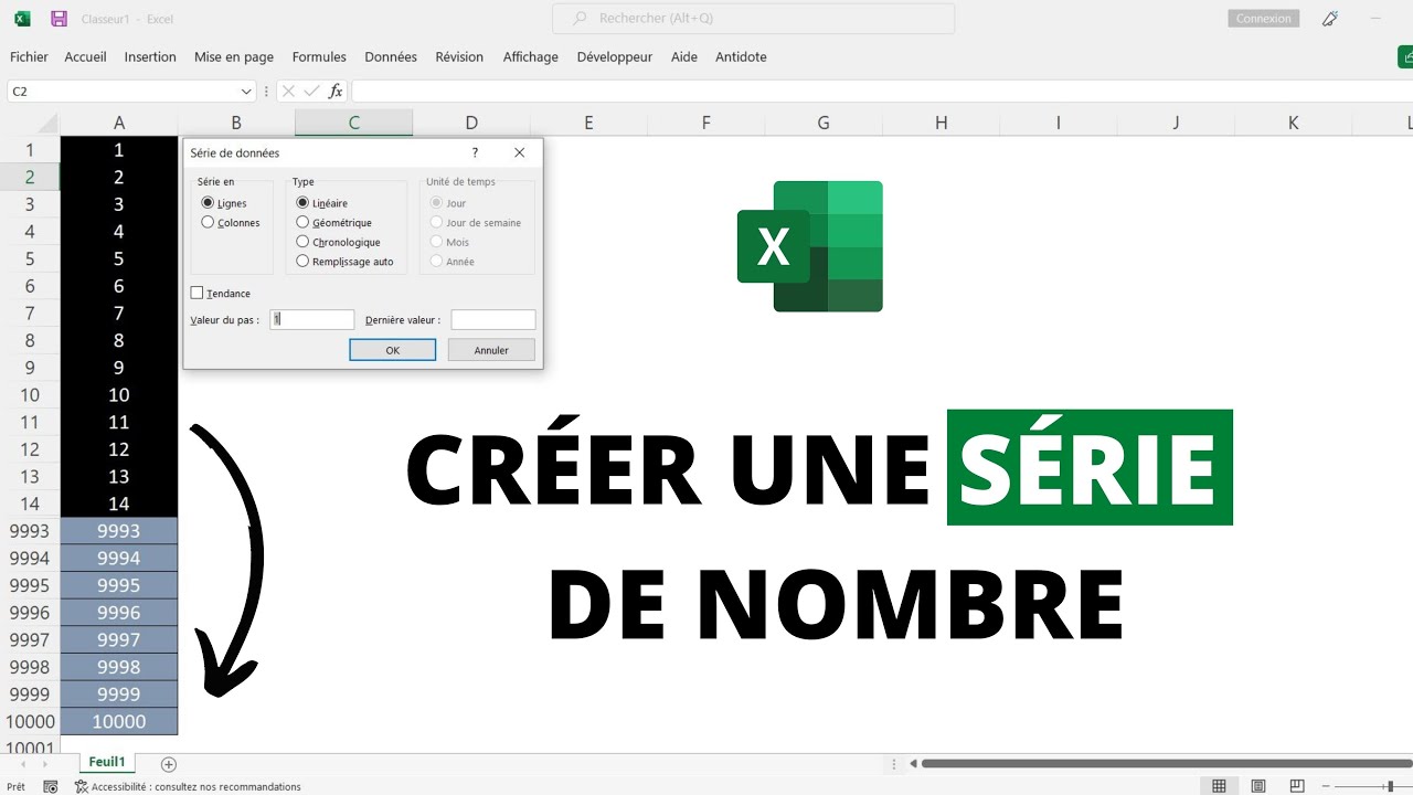 Créer une Série de Nombre / Données dans Excel en 3 Clics ♾️ ...