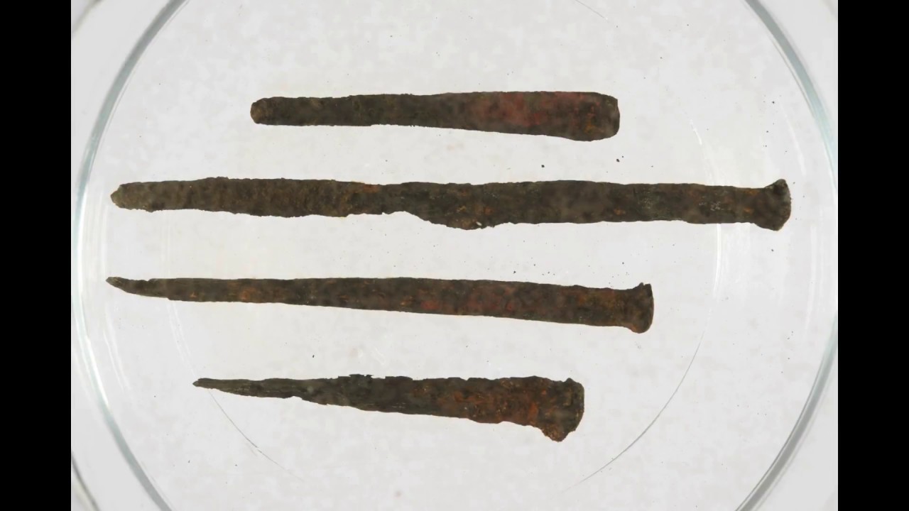 Flash Rusting of Four Archaeological Iron Nails - YouTube