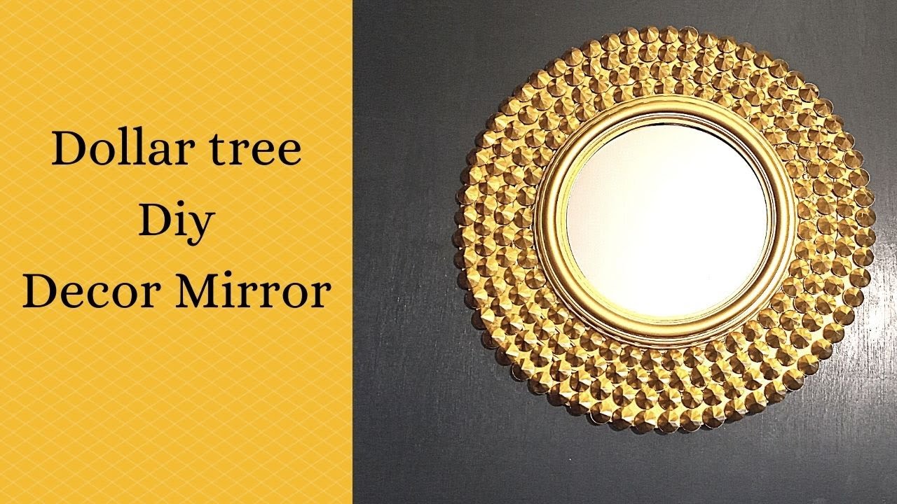 How to diy a dollar tree mirror in gold to look high end for less - YouTube