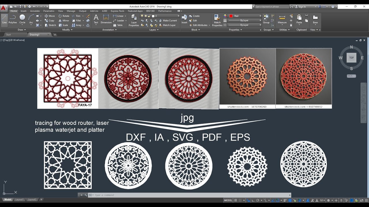 CNC drawing in AutoCAD tracing design part 7 (video 2) urdu / hindi ...