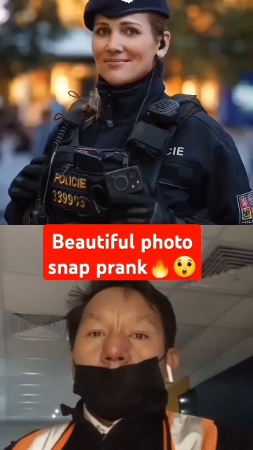 "Photo Snap PRANK On lady Officer👮📸 Unexpected Reaction!!🫢😲#shorts # ...