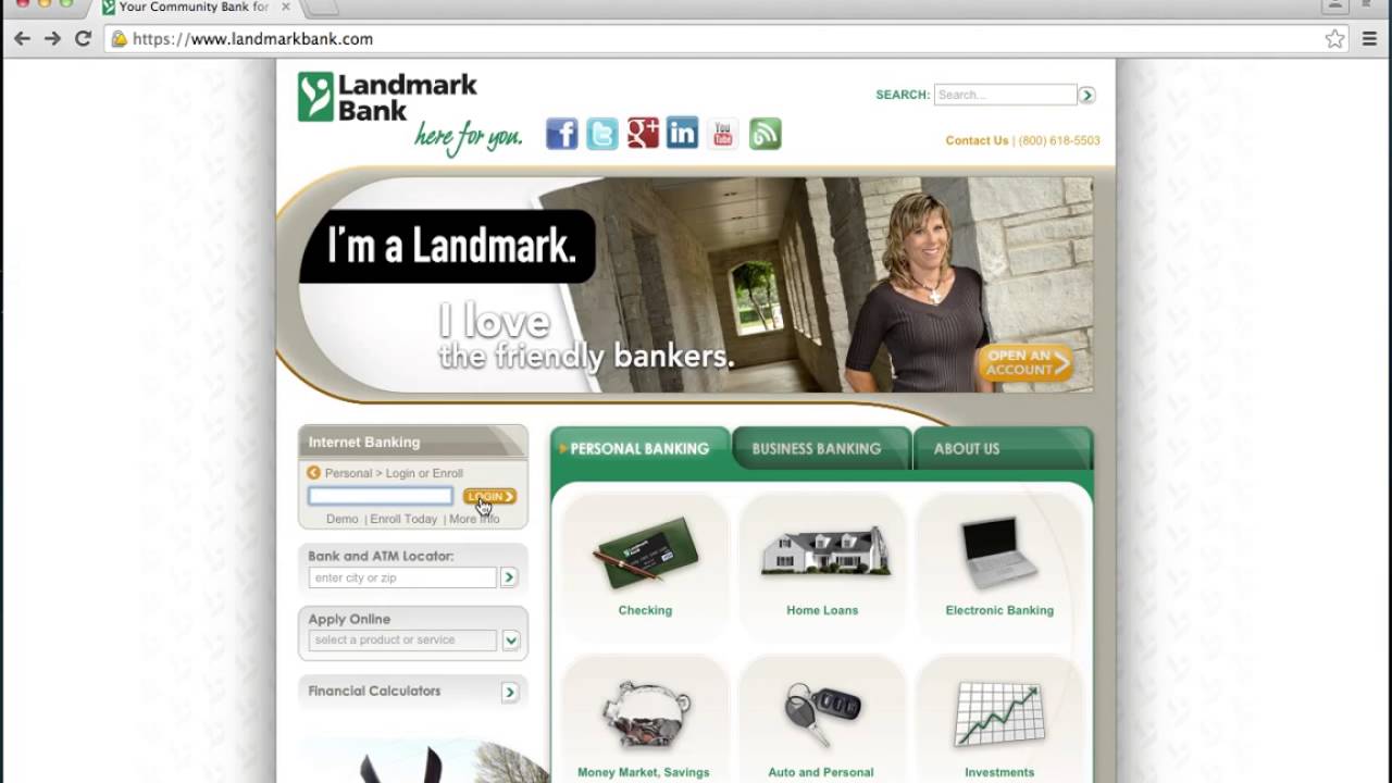 Landmark Bank Online Banking Login Instructions - YouTube