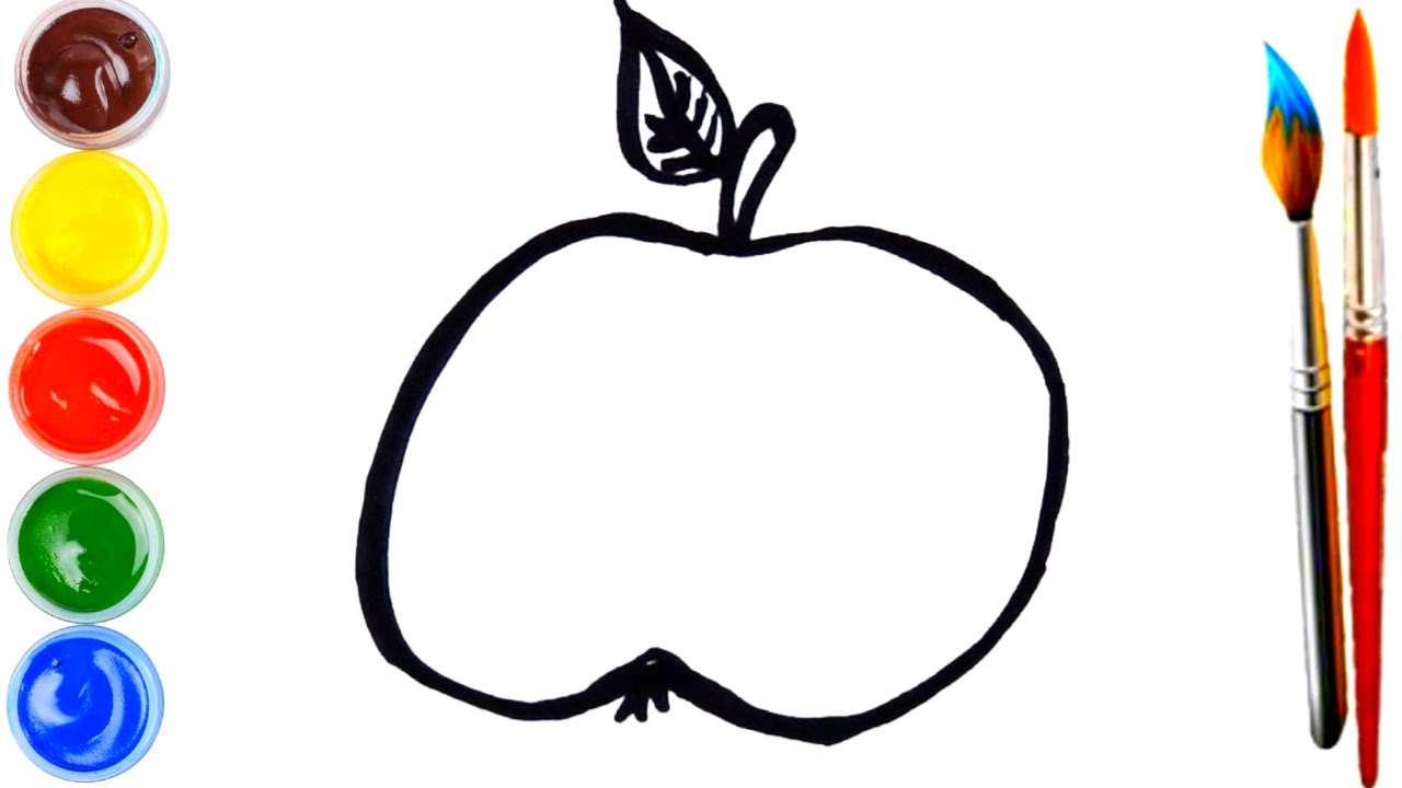 Bolalar uchun olma rasm chizish/Drawing Apple for children/Рисование ...