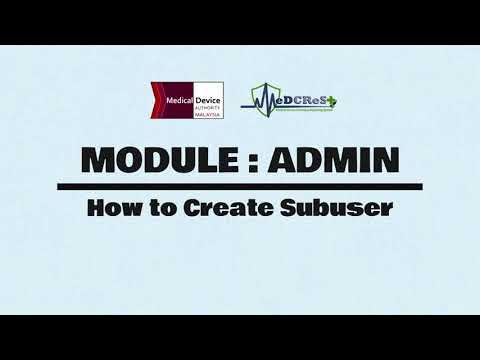 [ MeDCReSt ] Admin Module - 1) How to Create Sub User - YouTube