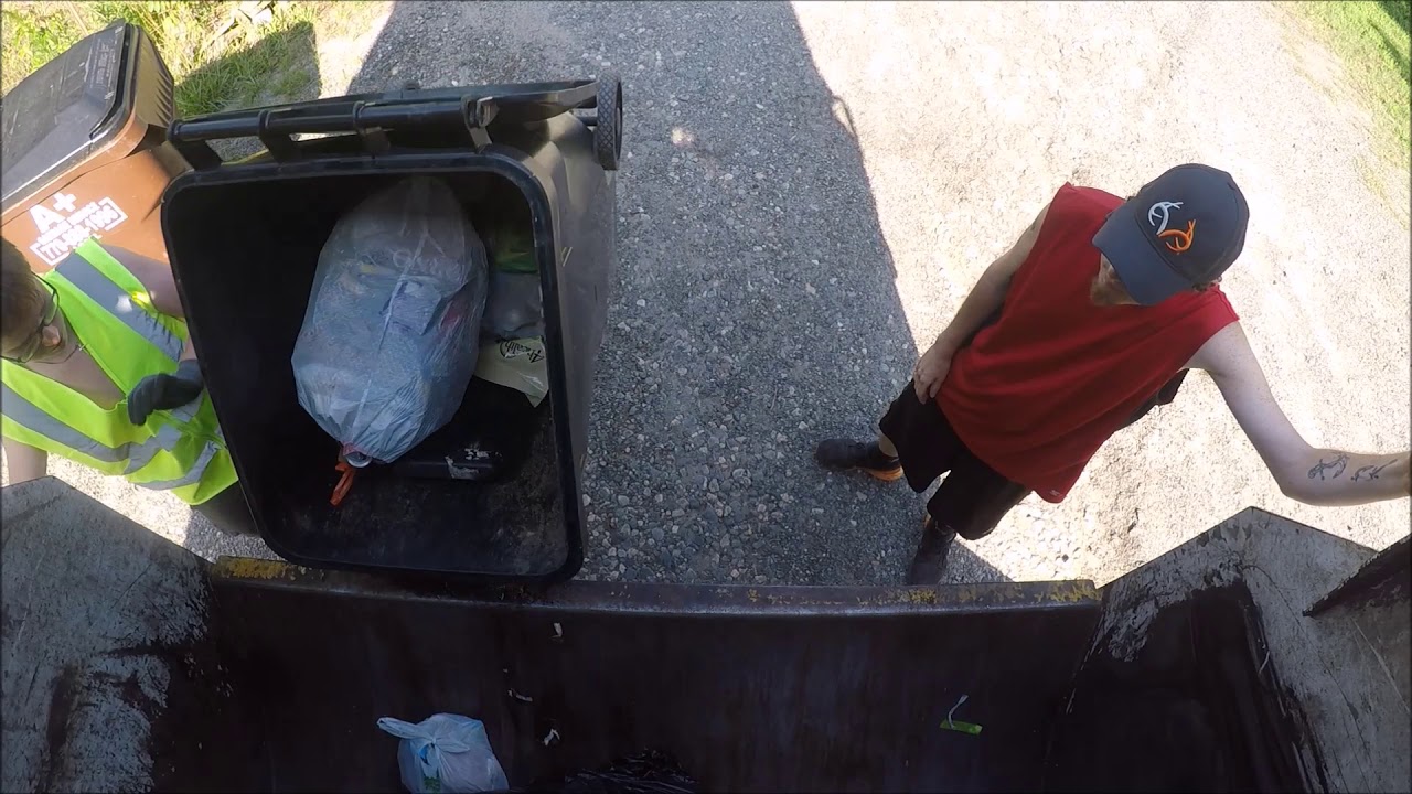 Garbage Man GoPro- EZ Pack Apollo Hopper Shots (Overhead Mount) - YouTube