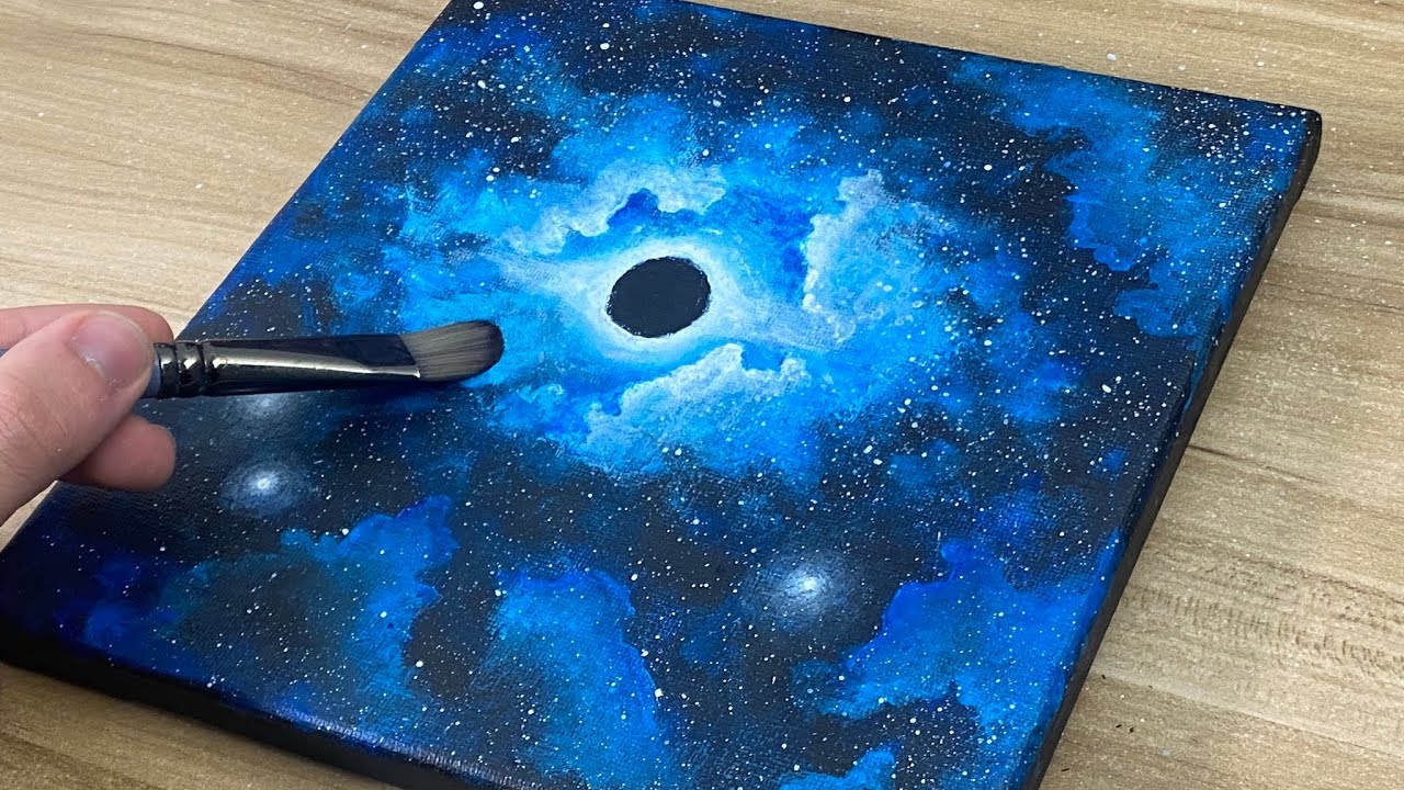 Creating A Black Hole Galaxy Painting With Only 3 Colours? | Step by ...