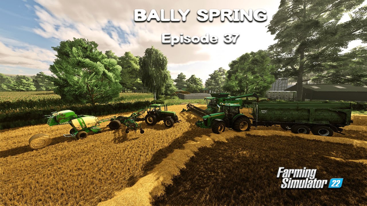 Harvesting WHEAT & BARLEY, Baling & Collecting Straw Bales | Bally ...