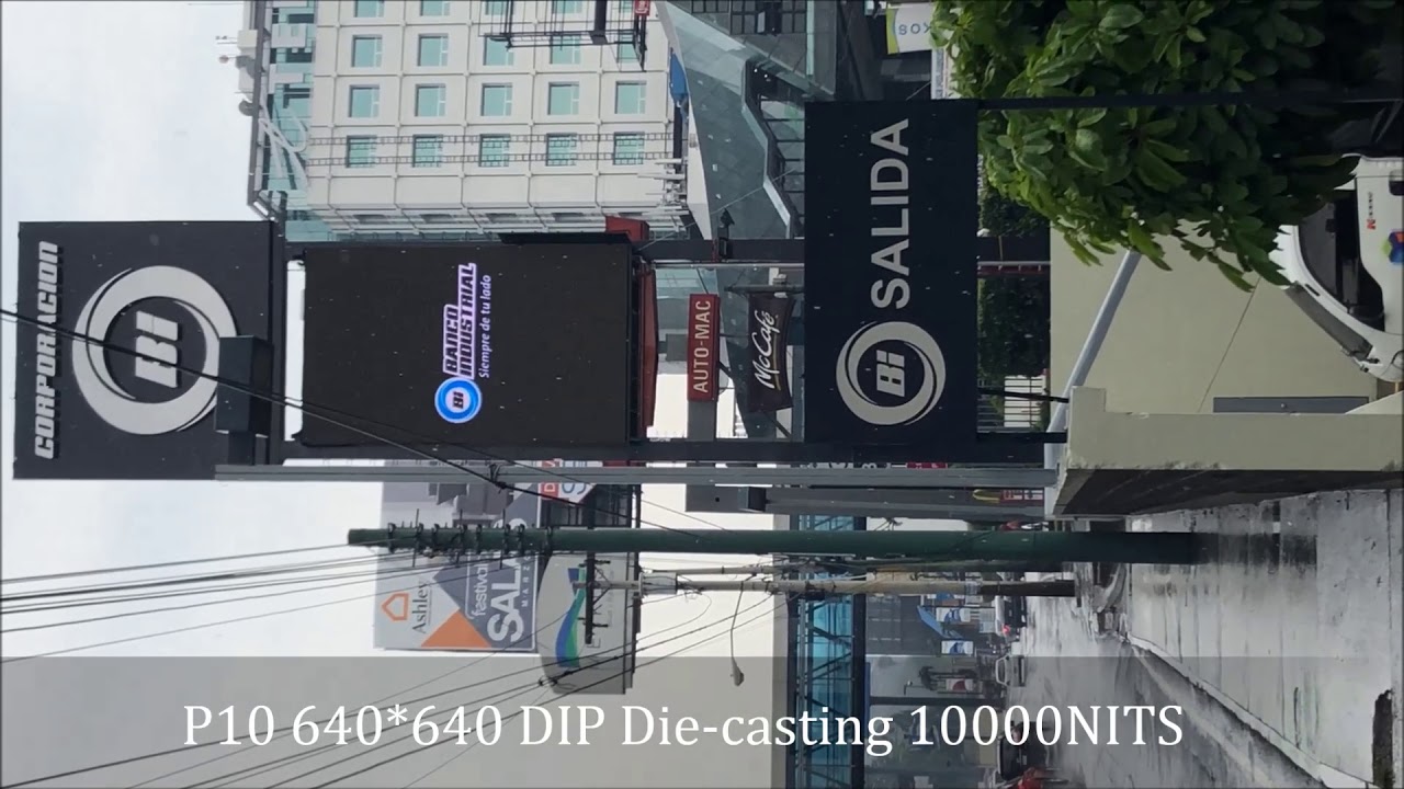DIP P10 outdoor media sign - YouTube