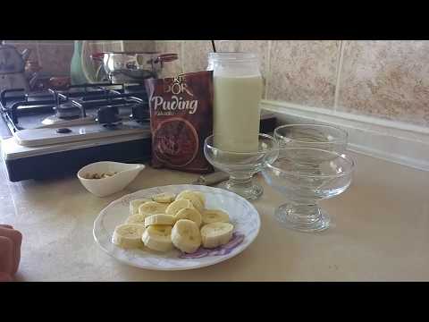 Evde pratik şekilde meyve süslemeli puding yapımı