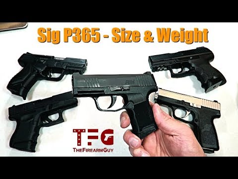 Sig P365 - Size & Weight Compared to 10 Guns - TheFireArmGuy - YouTube