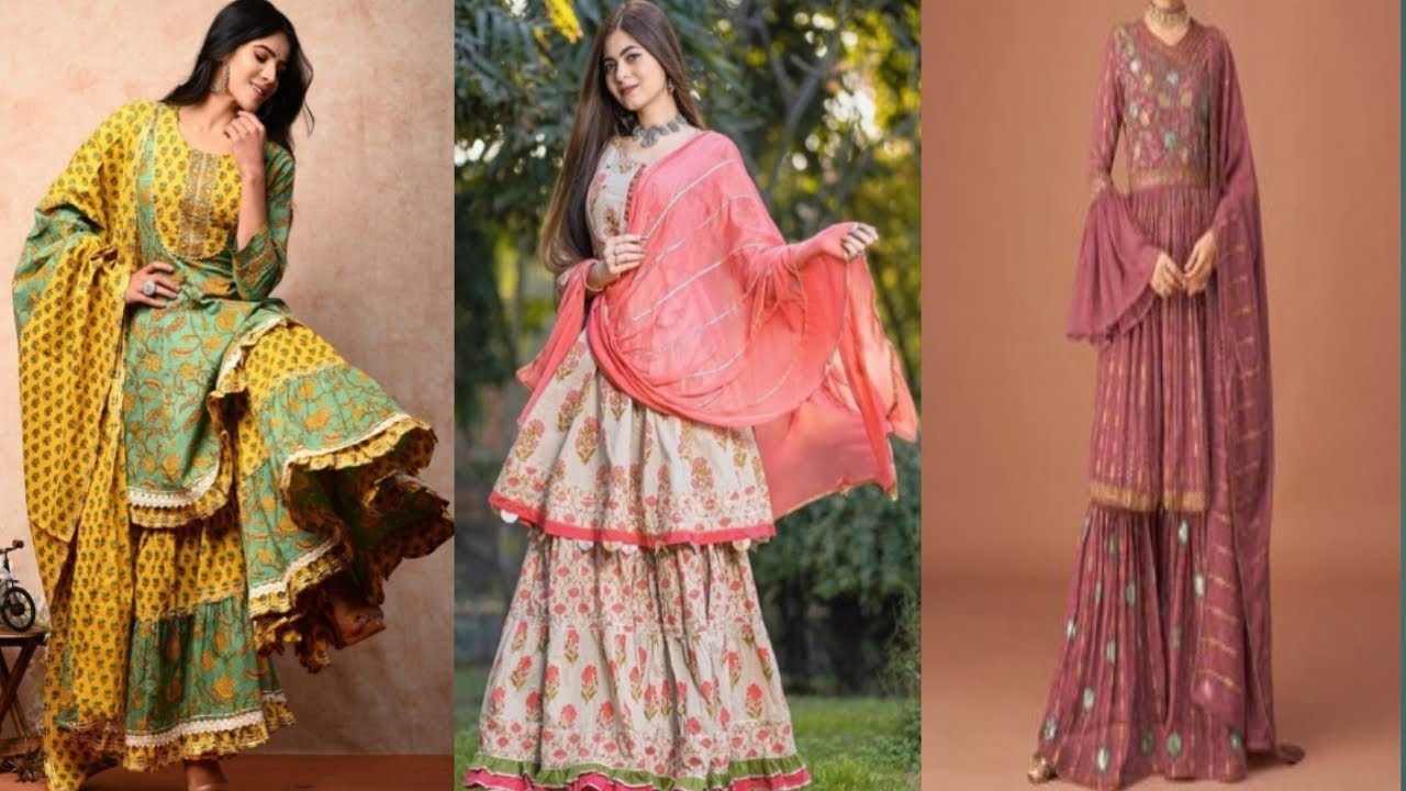 #2023 के बहुत ही सुन्दर cotton sarara suits #most trending sarara suits ...