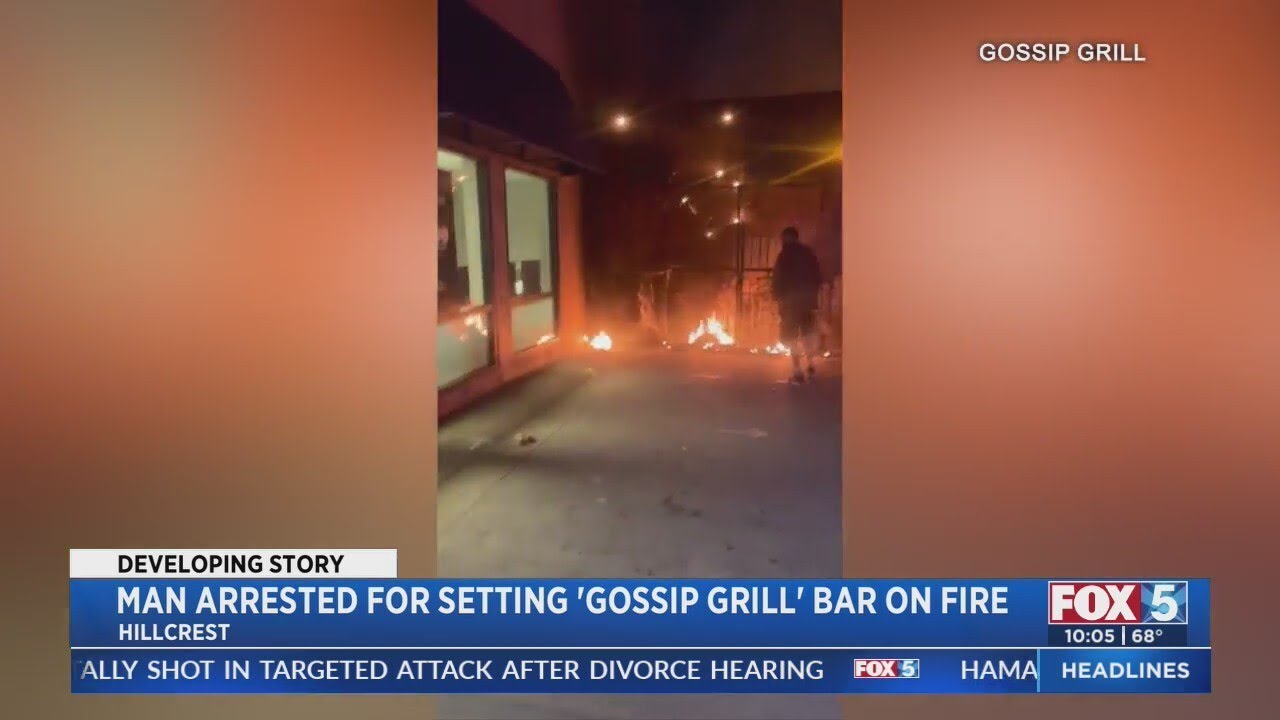 Man Arrested For Setting 'Gossip Grill' Bar On Fire - YouTube