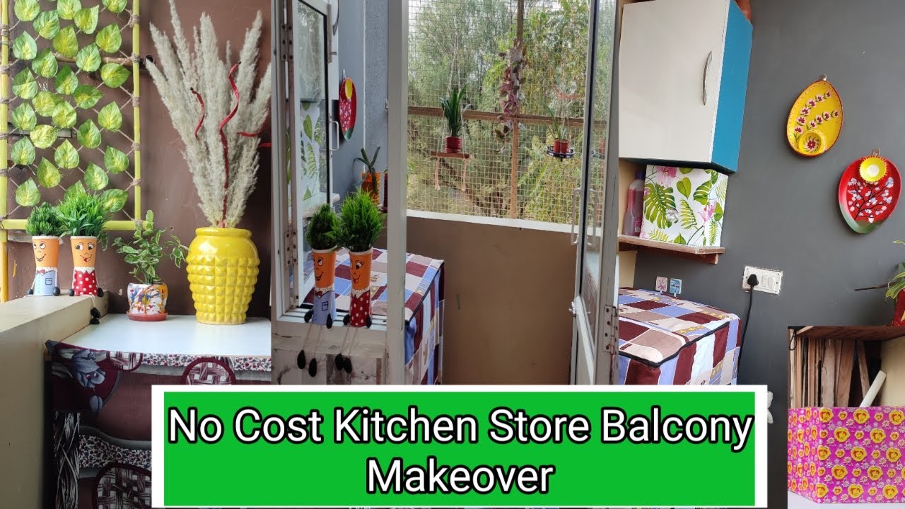 part -2 Kitchen Balcony Makeover||Balcony decorating ideas||Balcony ...