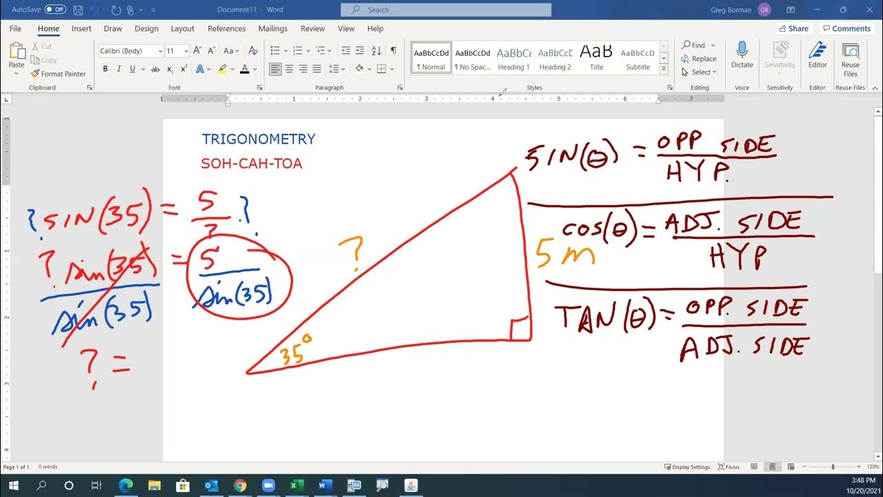 Applied Algebra 1-Trigonometry Basics - YouTube